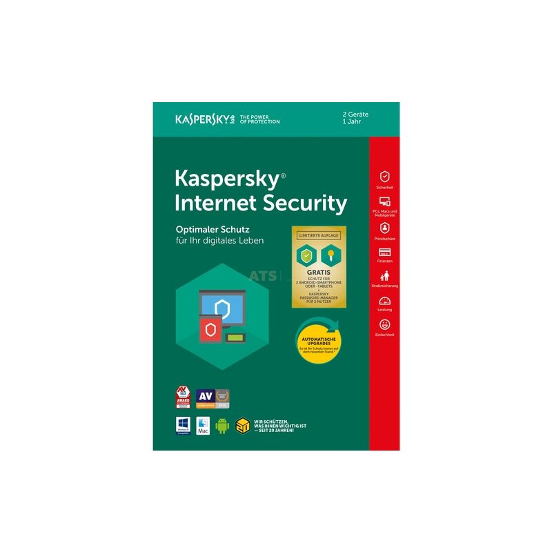 Kaspersky Kaspersky Internet Security + Passwort Manager 2 Geräte + 2